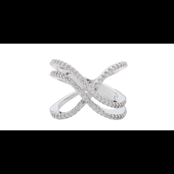 Jewelry | Double X Ring With Swarovski Crystals | Poshmark